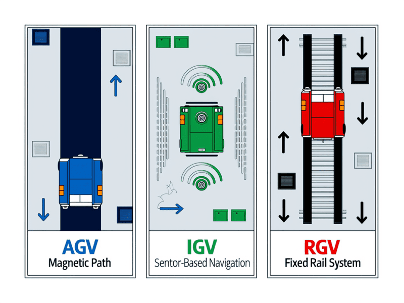 What’s the Difference Between AGV, IGV, and RGV? 2025 Guide